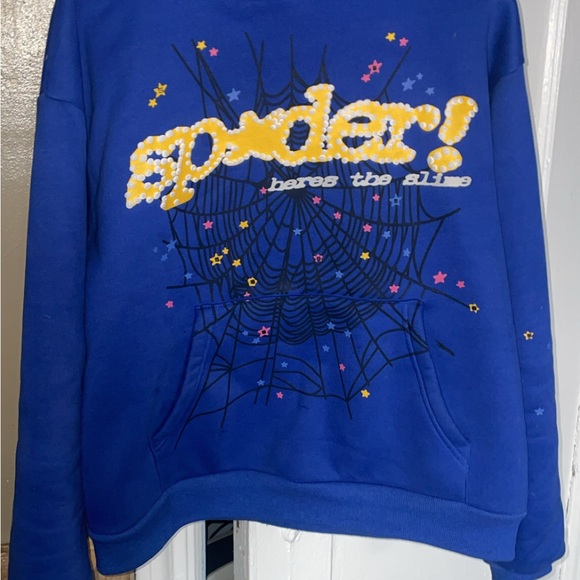 sp5der | Sweaters | Blue Sp5der Hoodie | Poshmark